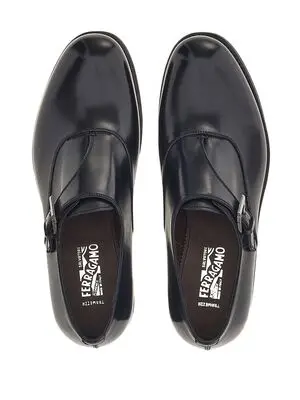 FERRAGAMO Leather Monk Strap Shoes