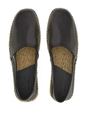 FERRAGAMO Gancini-buckle Leather Espadrilles