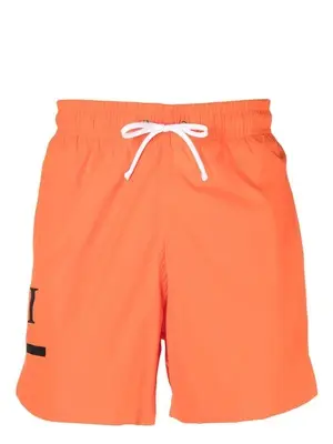 Amiri Logo-print Drawstring Swim Shorts - Orange