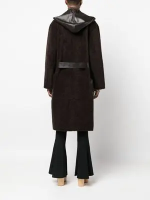 LOW CLASSIC Faux-leather Zip-up Coat