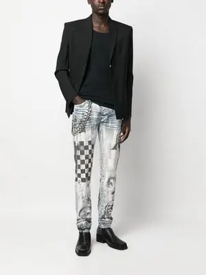 Amiri Painted Indigo X Wes Lang Slim Cut Jeans