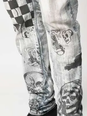 Amiri Painted Indigo X Wes Lang Slim Cut Jeans