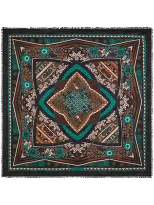 FERRAGAMO Nirvana-print Silk Shawl - Black