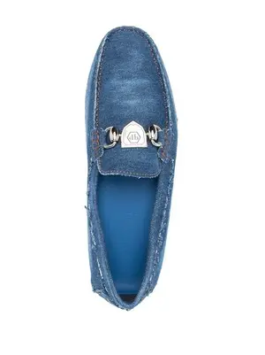 Philipp Plein Denim Slip-on Moccasins