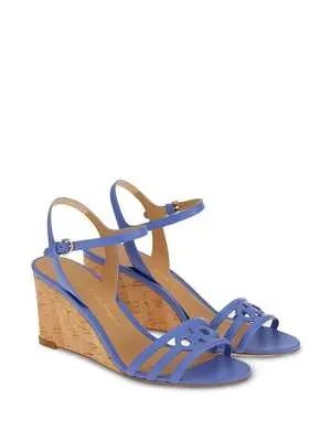 FERRAGAMO Gancini 70mm Wedge Sandals - Blue