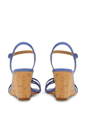 FERRAGAMO Gancini 70mm Wedge Sandals - Blue