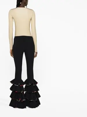Emilio Pucci Marmo-print Ruffled Trousers