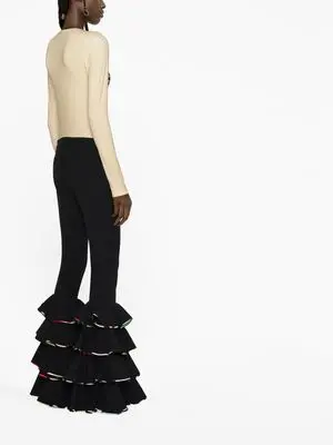 Emilio Pucci Marmo-print Ruffled Trousers