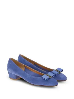 FERRAGAMO 30mm Vara Bow Suede Pumps