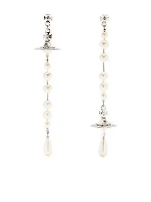 Vivienne Westwood Broken Pearl Drop Earrings - Silver | Editorialist