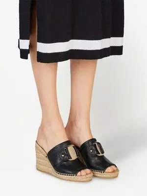 FERRAGAMO Logo-plaque Espadrille Wedges