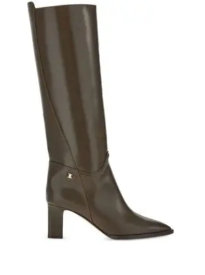 FERRAGAMO Vara Chain Knee-high Boots - Brown