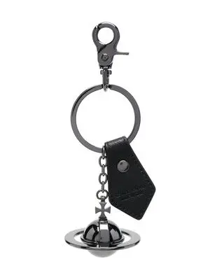 VIVIENNE WESTWOOD Saffiano Orb Keychain - Black