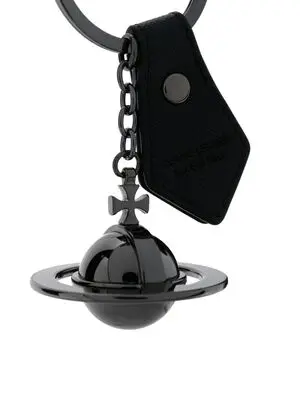 VIVIENNE WESTWOOD Saffiano Orb Keychain - Black