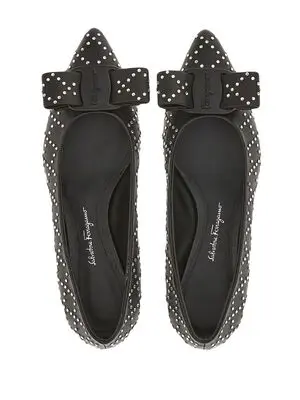 FERRAGAMO Viva Rhinestone-embellished Flat Pumps