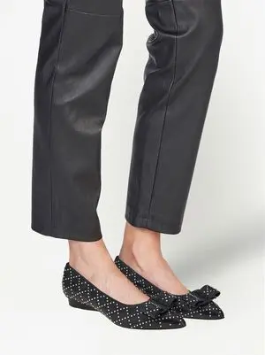 FERRAGAMO Viva Rhinestone-embellished Flat Pumps