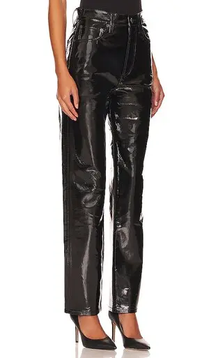 AGOLDE Recycled Leather 90's Pinch Waist Pant - Black Patent