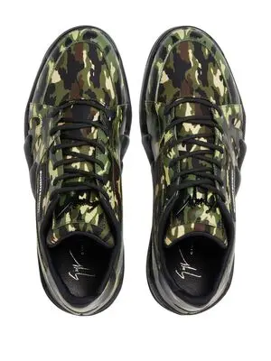GIUSEPPE ZANOTTI Talon Camouflage Lace-up Sneakers - Green