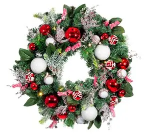 VILLAGE LIGHTING CO. Village Lighting 30' Pre-lit Led Wreath Nordi - One-color