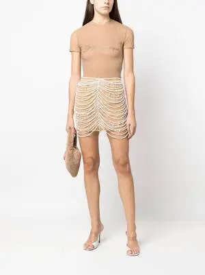 Blumarine Pearl-embellished Mini Skirt