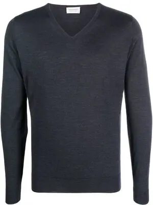 John Smedley V-neck Long-sleeved Jumper - Grey