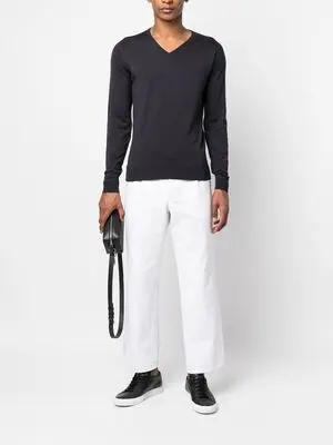 John Smedley V-neck Long-sleeved Jumper - Grey
