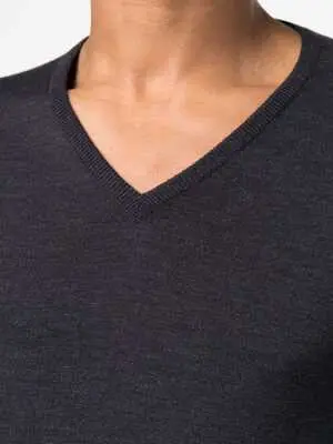 John Smedley V-neck Long-sleeved Jumper - Grey