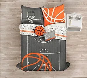 LUSH DECOR Basketball Game Oversized Quilt 5-pc Set Queen Y - One-color