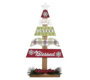 YOUNG'S INC. Young's Wood Christmas Tabletop Tree Sign - One-color