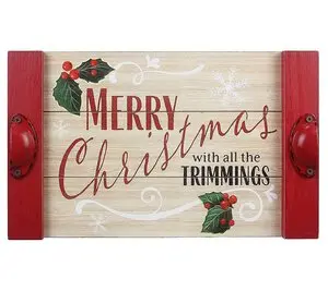 YOUNG'S INC. Young's Wood Merry Christmas Tray Wall Sign - One-color