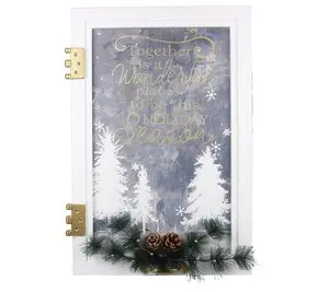 YOUNG'S INC. Young's Wood Painted Door Of Christmas Winter S Cene - One-color
