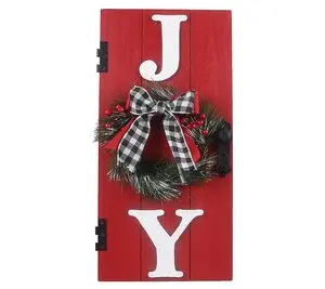 YOUNG'S INC. Young's Red Wood Door Joy Wall Sign - One-color