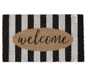 DESIGN IMPORTS Welcome Cabana Stripes 17' X 29' Doormat - One-color