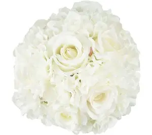 PURE GARDEN Cream Hydrangea & Rose Floral Arran Gement W/ Vase