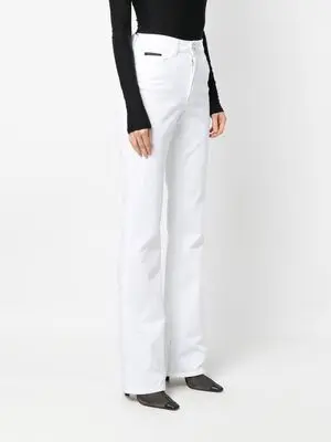 Philipp Plein High-waisted Flared Jeans - White