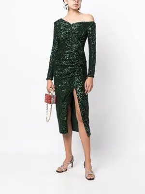 SELF-PORTRAIT Sequin-embellished Midi Dress