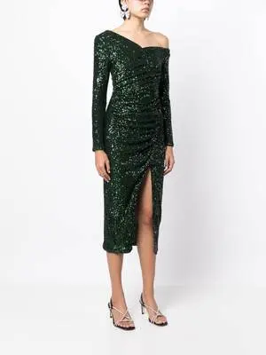 SELF-PORTRAIT Sequin-embellished Midi Dress