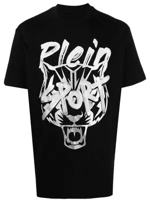 PLEIN SPORT Tiger-head Short-sleeve T-shirt - Black
