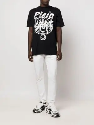 PLEIN SPORT Tiger-head Short-sleeve T-shirt - Black