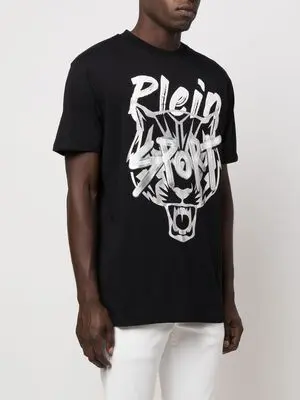 PLEIN SPORT Tiger-head Short-sleeve T-shirt - Black