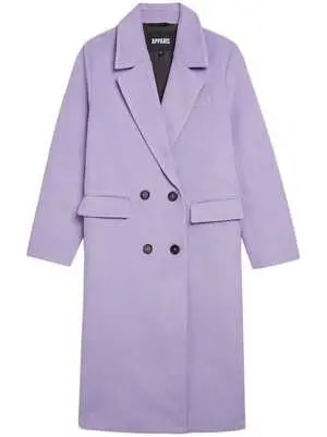 Apparis Double-breasted Button Coat - Purple