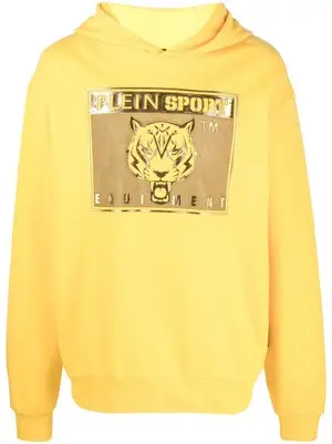 PLEIN SPORT Graphic-print Hoodie - Yellow