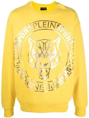 PLEIN SPORT Tiger-head Logo-print Sweatshirt