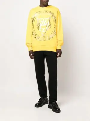 PLEIN SPORT Tiger-head Logo-print Sweatshirt