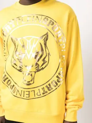 PLEIN SPORT Tiger-head Logo-print Sweatshirt