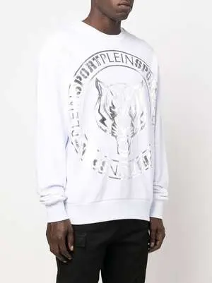 PLEIN SPORT Tiger-head Logo-print Sweatshirt