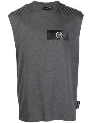 PLEIN SPORT Tiger-head Motif T-shirt - Grey