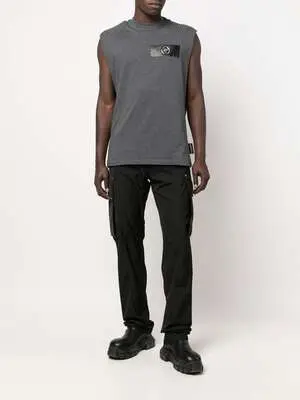 PLEIN SPORT Tiger-head Motif T-shirt - Grey