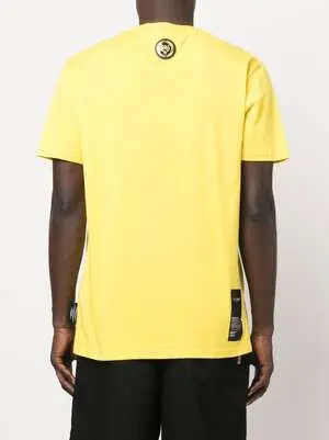 PLEIN SPORT Tiger-head Logo-print T-shirt - Yellow