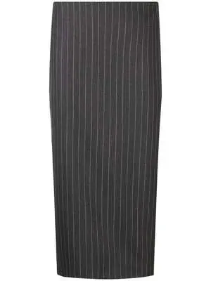 Versace Pinstripe Virgin Wool Mid-length Skirt